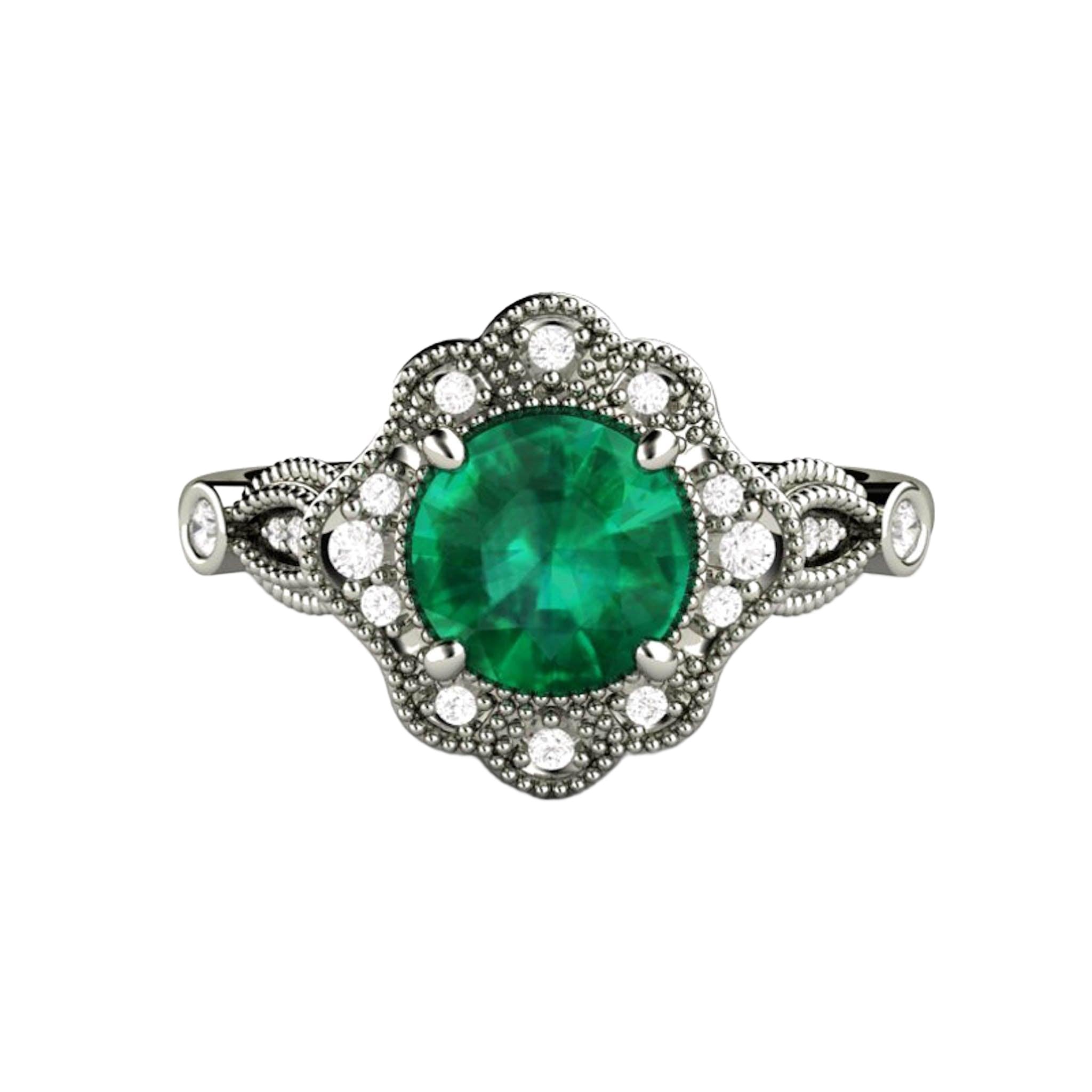 art deco emerald ring
