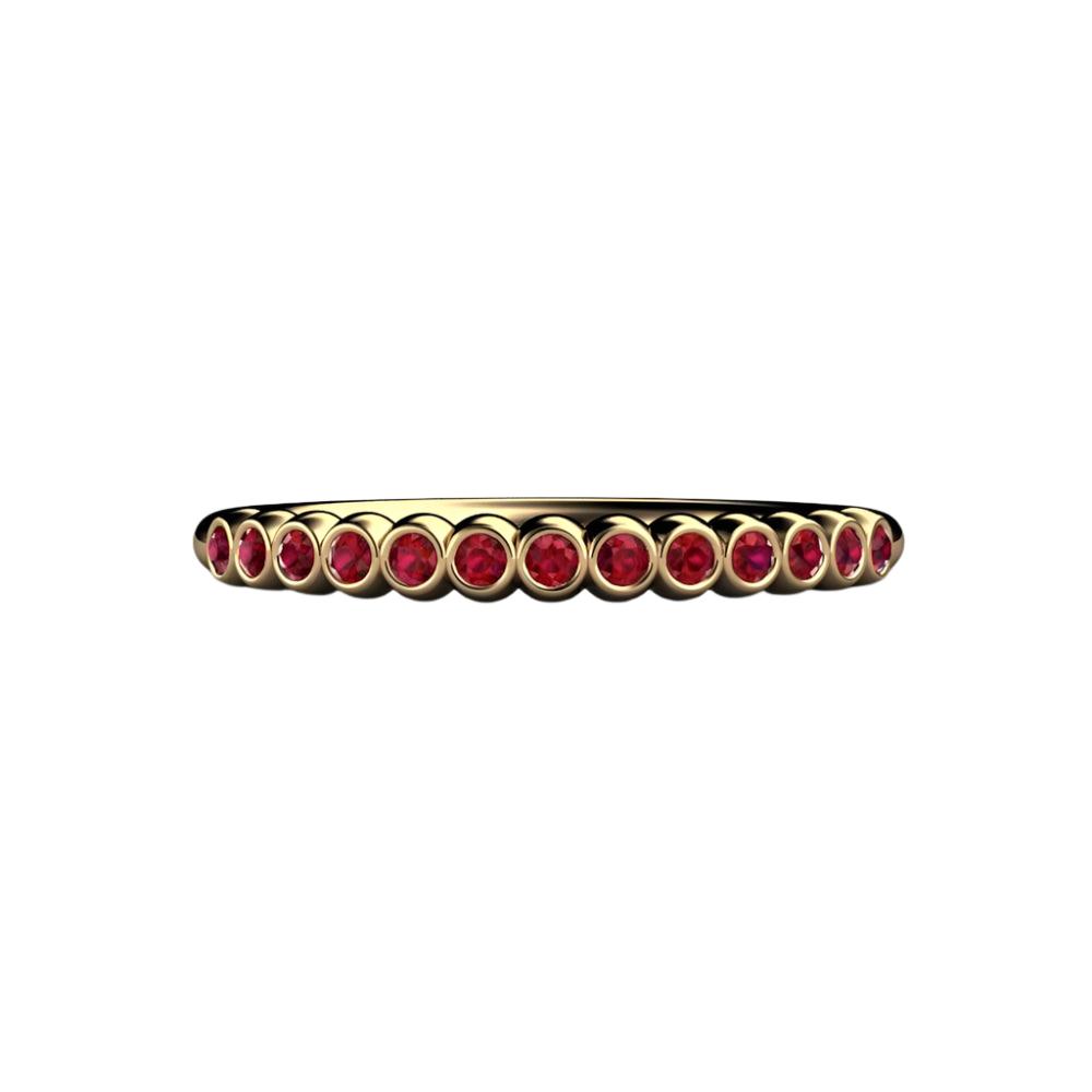 Natural Ruby Bubble Band | Bezel Set Ruby Wedding Ring or Stacking Band