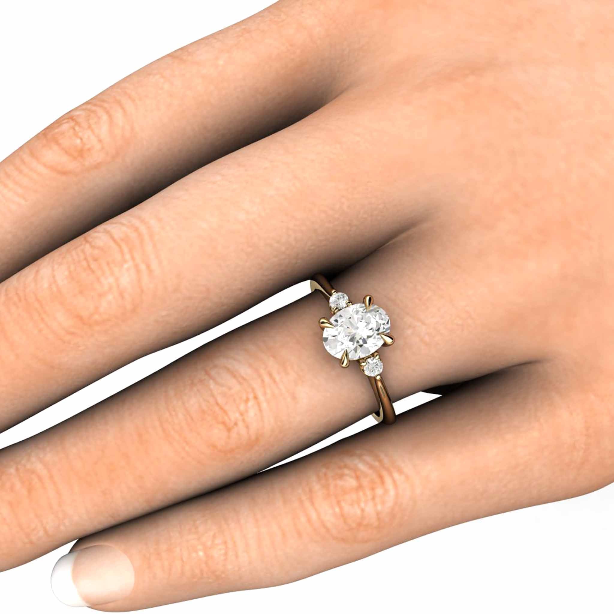 Oval trio engagement ring store