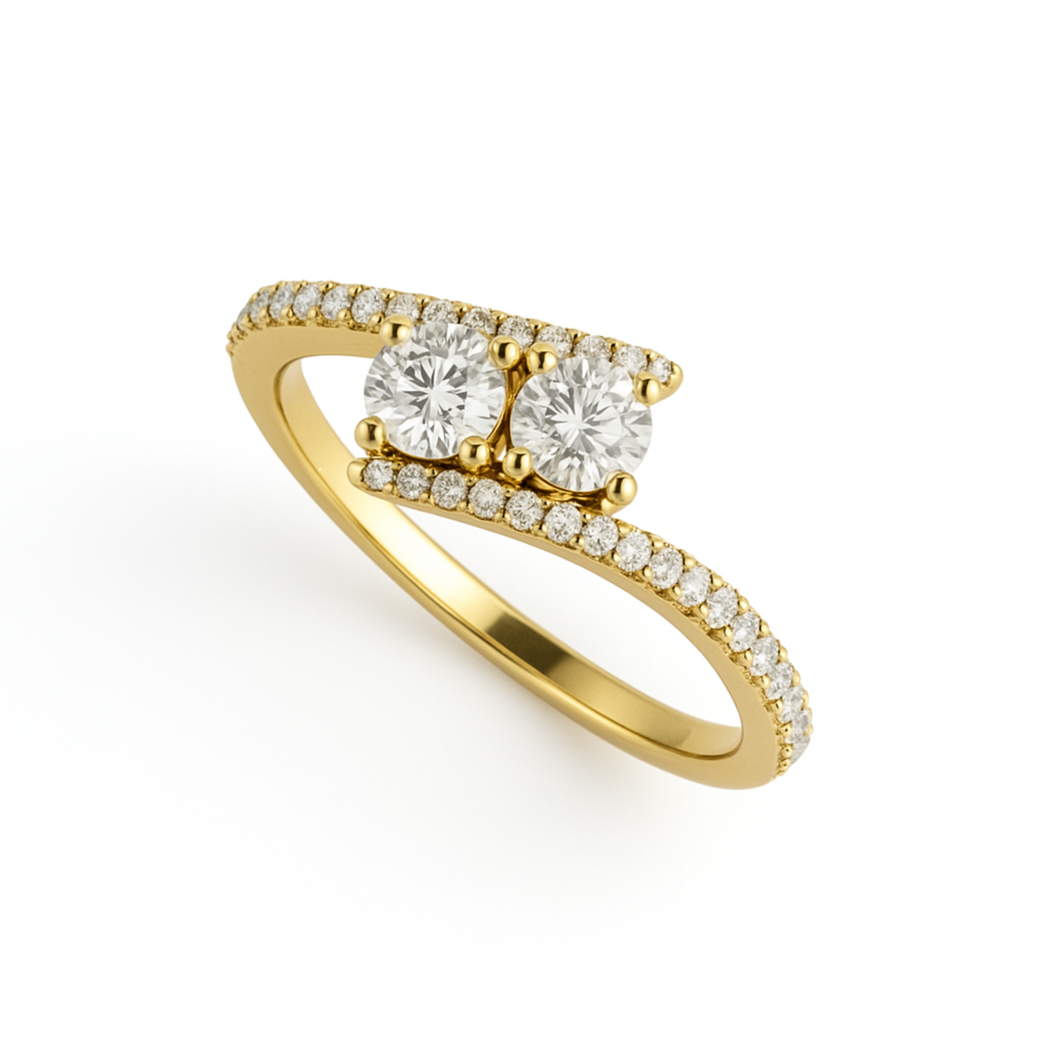 2 Stone Diamond Engagement Ring | Toi et Moi Ring in Gold or Platinum