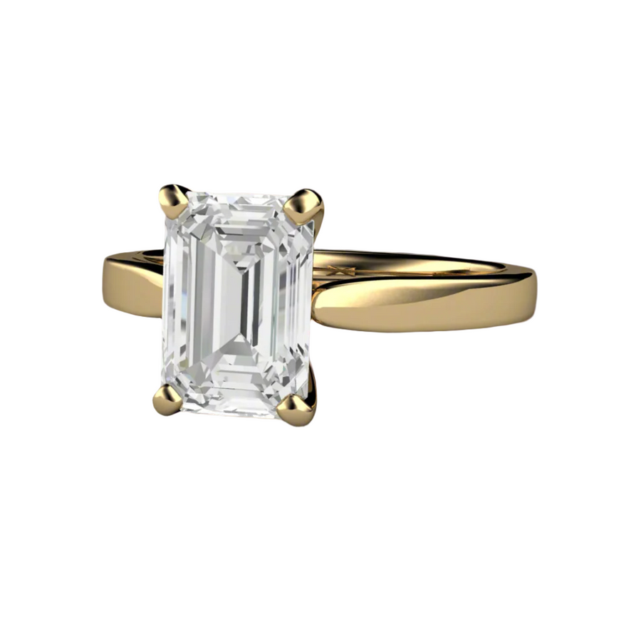 2ct Emerald Cut Lab Grown Diamond Engagement Ring | Classic Solitaire