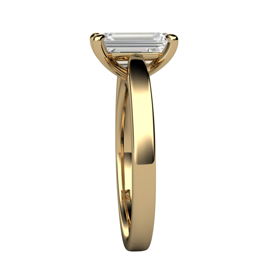 2ct Emerald Cut Lab Grown Diamond Engagement Ring | Classic Solitaire
