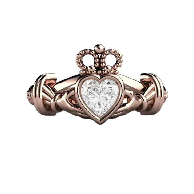 Diamond Claddagh Ring | Irish Engagement or Promise Ring – Rare Earth ...