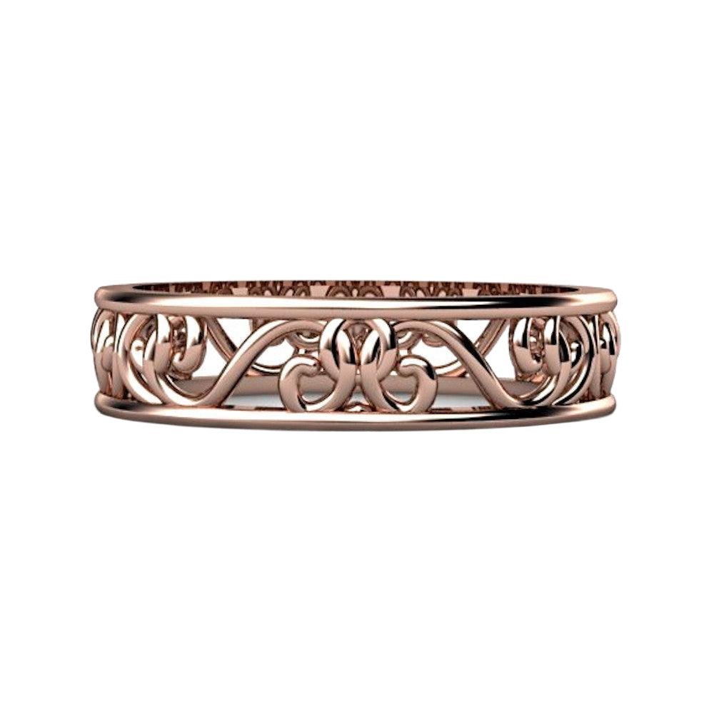 Gold Filigree Wedding Band